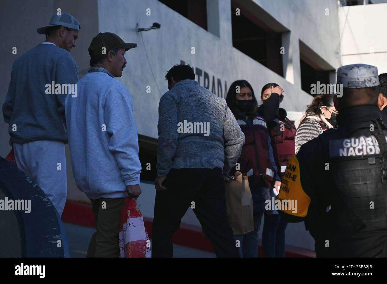 Tijuana, Baja California, Mexico. 31st Jan, 2025. Deported migrants ...