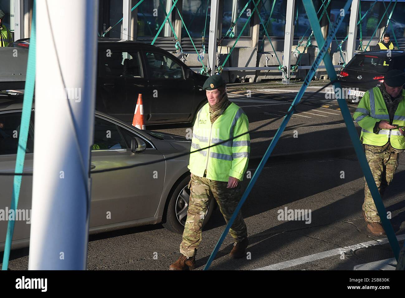 RODBY /Denmark 17.November 2018. Danish border police checking passport ...