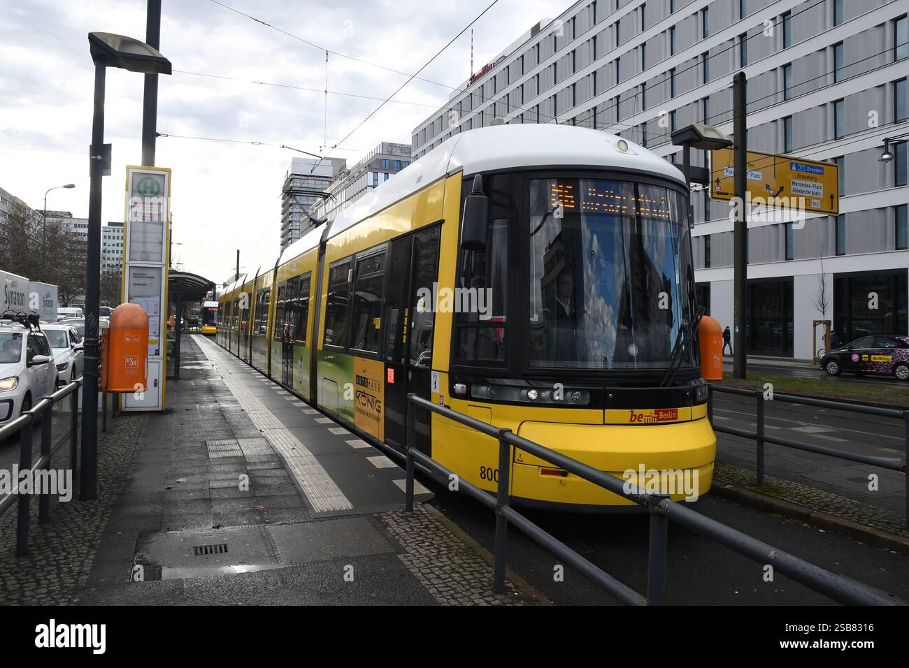 Berlin /Germany . 04.March 2019. M6 tram route starion stop and otto ...