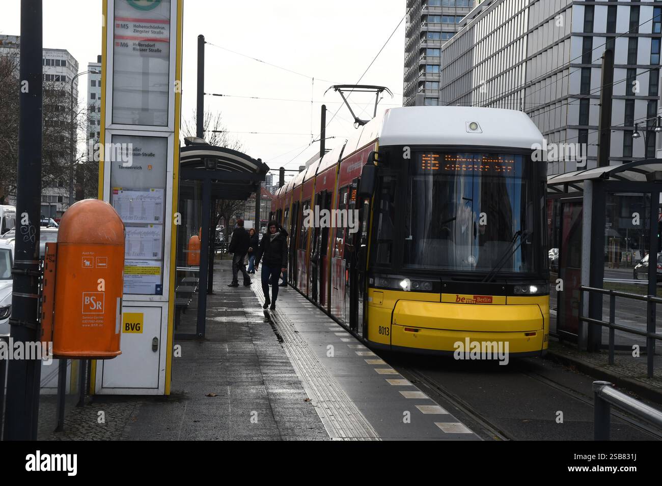 Berlin /Germany . 04.March 2019. M6 tram route starion stop and otto ...