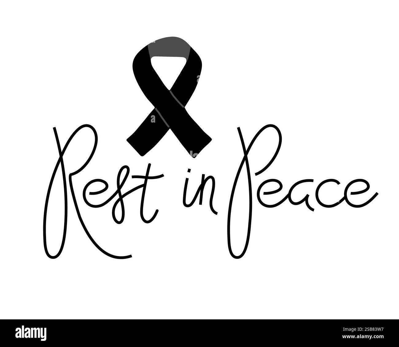 Symbolic representation of remembrance with a black ribbon and elegant ...