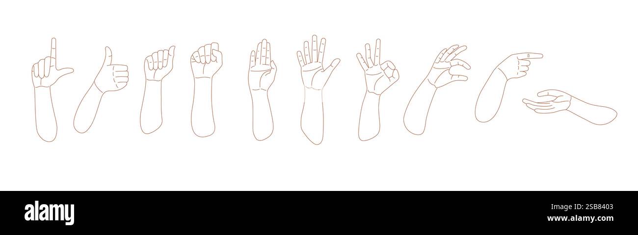 Webrealistic human hands, signs and gestures Stock Vector Image & Art ...