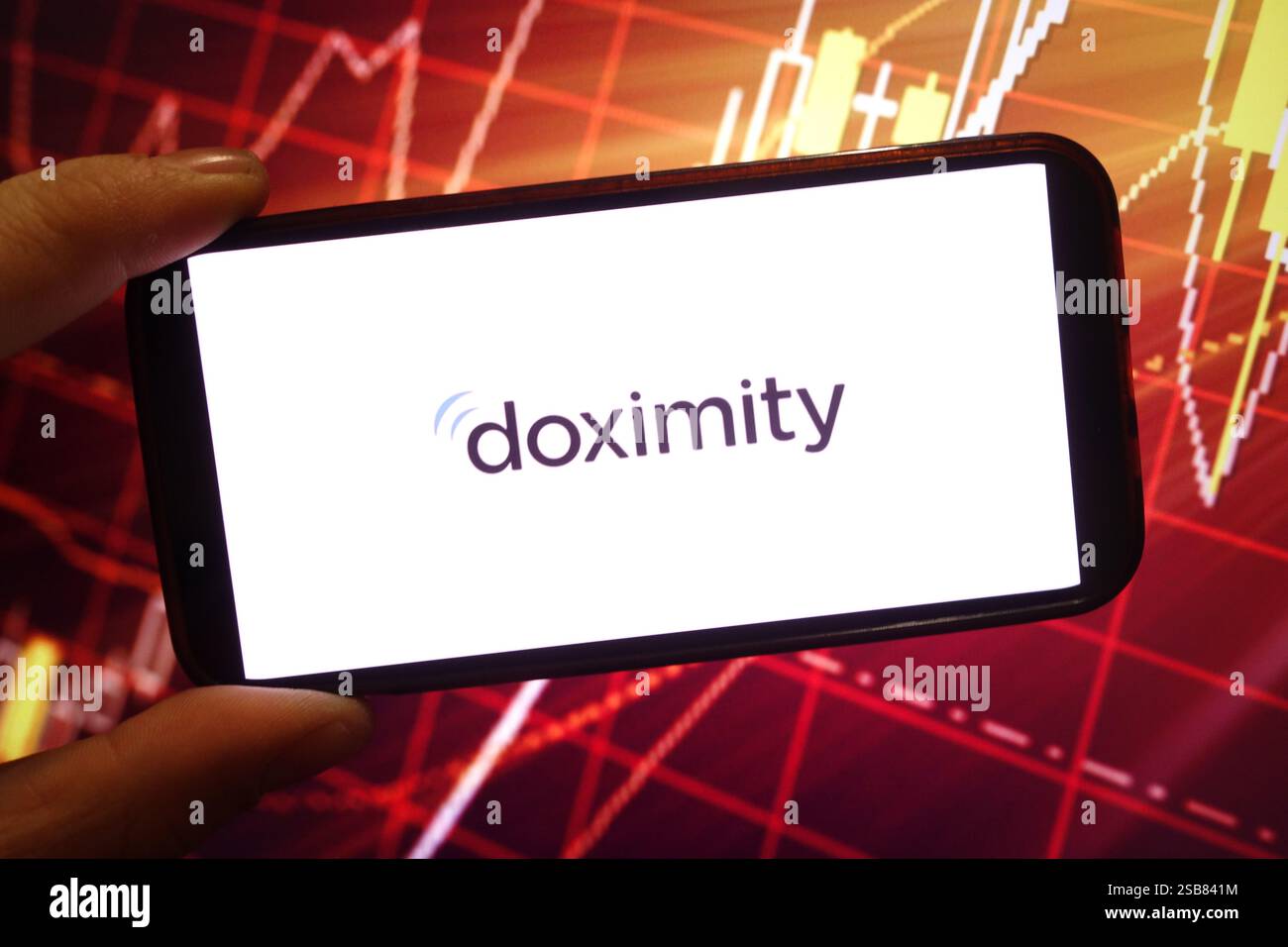 In this photo illustration, the Doximity company logo is seen displayed ...