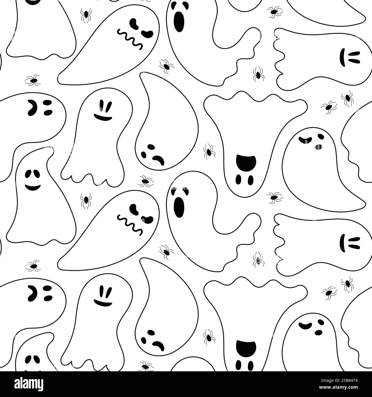 Ghost seamless pattern on white background for Halloween wallpaper ...