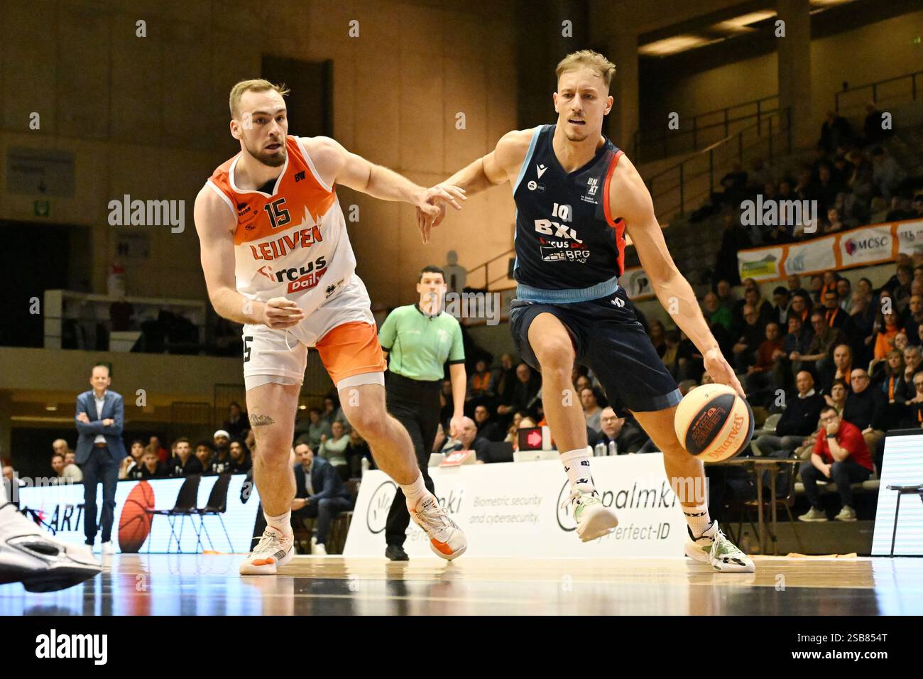 Leuven, Belgium. 01st Feb, 2025. Leuven's Noah Freidel and Brussels ...