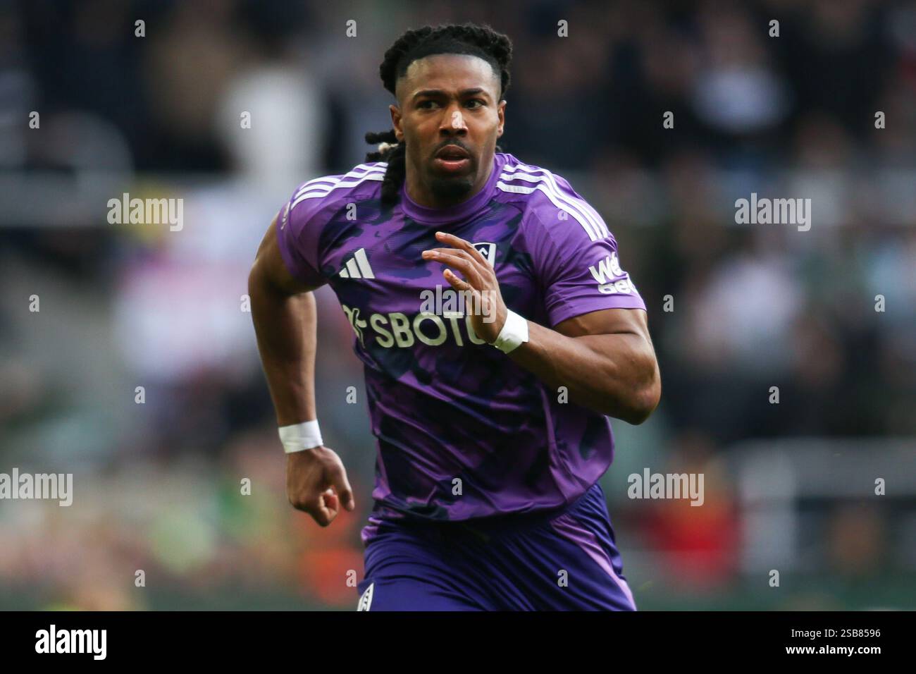 Newcastle, UK. 1st Feb 2025. Fulham's Adama Traoré during the Premier ...