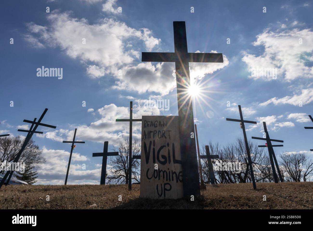 Arlington, Virginia, USA. 31st Jan 2025. A makeshift memorial, created ...