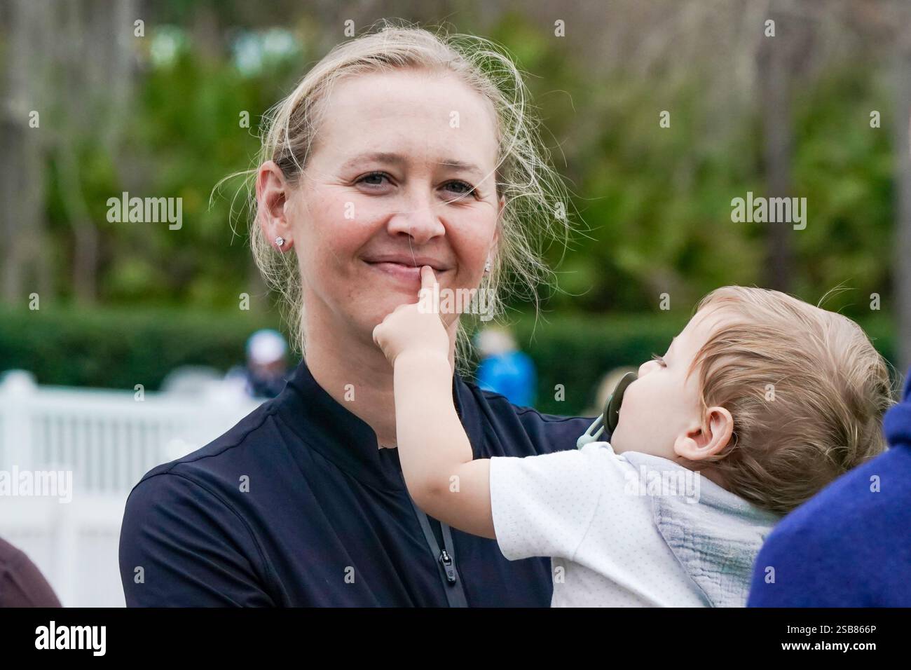 Orlando, Florida, USA. 1st Feb, 2025. Jessica Korda and her son ...