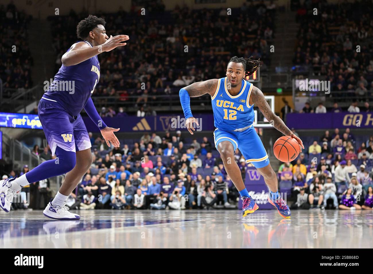Seattle, Washington, USA. 24th Jan, 2025. UCLA Bruins guard Sebastian ...
