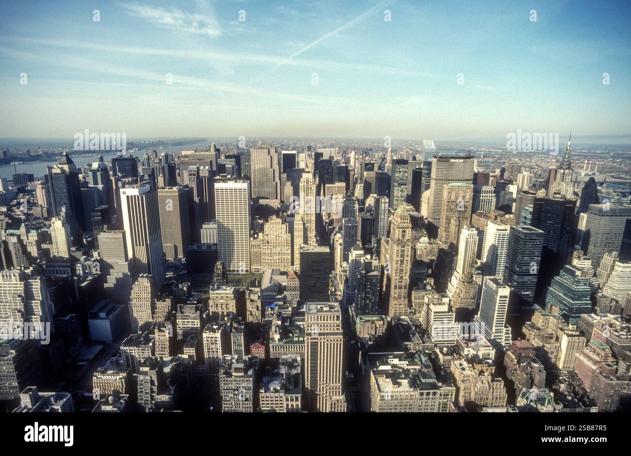 1994 archive wide-angle photograph of view from the 80th floor of the ...