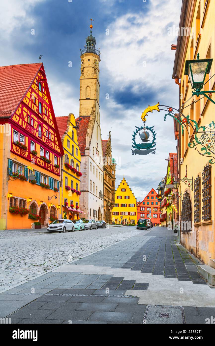Rothenburg ob der Tauber, Bavaria. Picturesque medieval town in Germany ...
