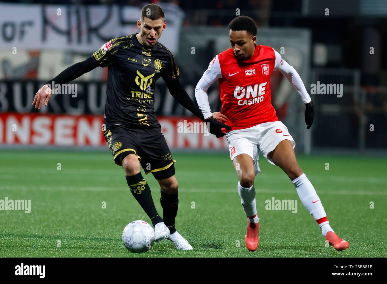 MAASTRICHT, NETHERLANDS - FEBRUARY 1: Brian Koglin of Roda JC battles ...
