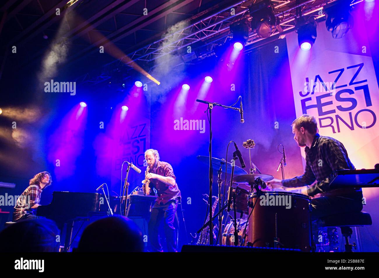 Brno, Czech Republic. 01st Feb, 2025. British trio Mammal Hands ...