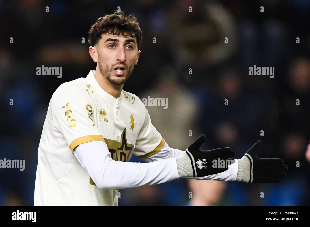 Genk, Belgium. 01st Feb, 2025. Beerschot's Welat Cagro looks dejected ...