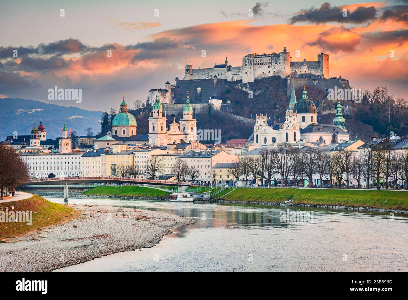 Salzburg, Austria. Historic city with baroque architecture, Mozart ...