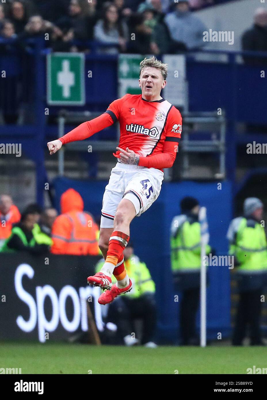 Alfie Doughty of Luton Town celebrates goal to make it 1-0 during the ...