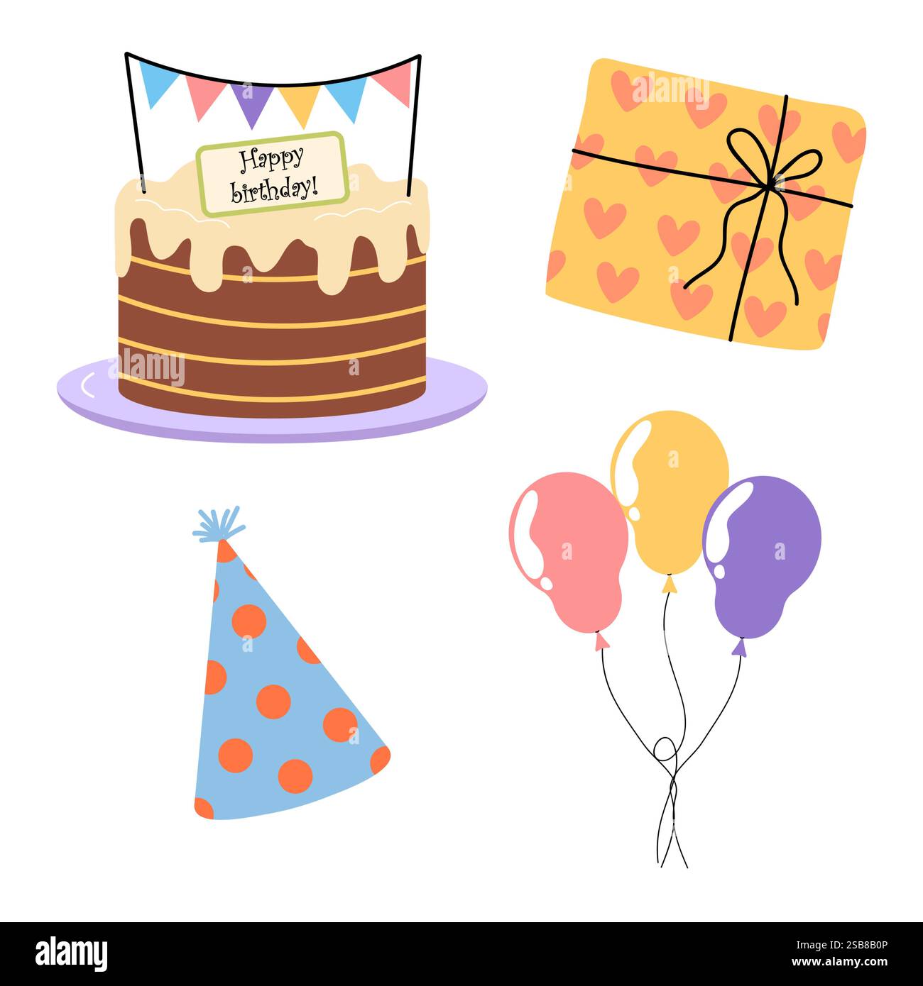 Kids celebrate joyful cake Stock Vector Images - Alamy