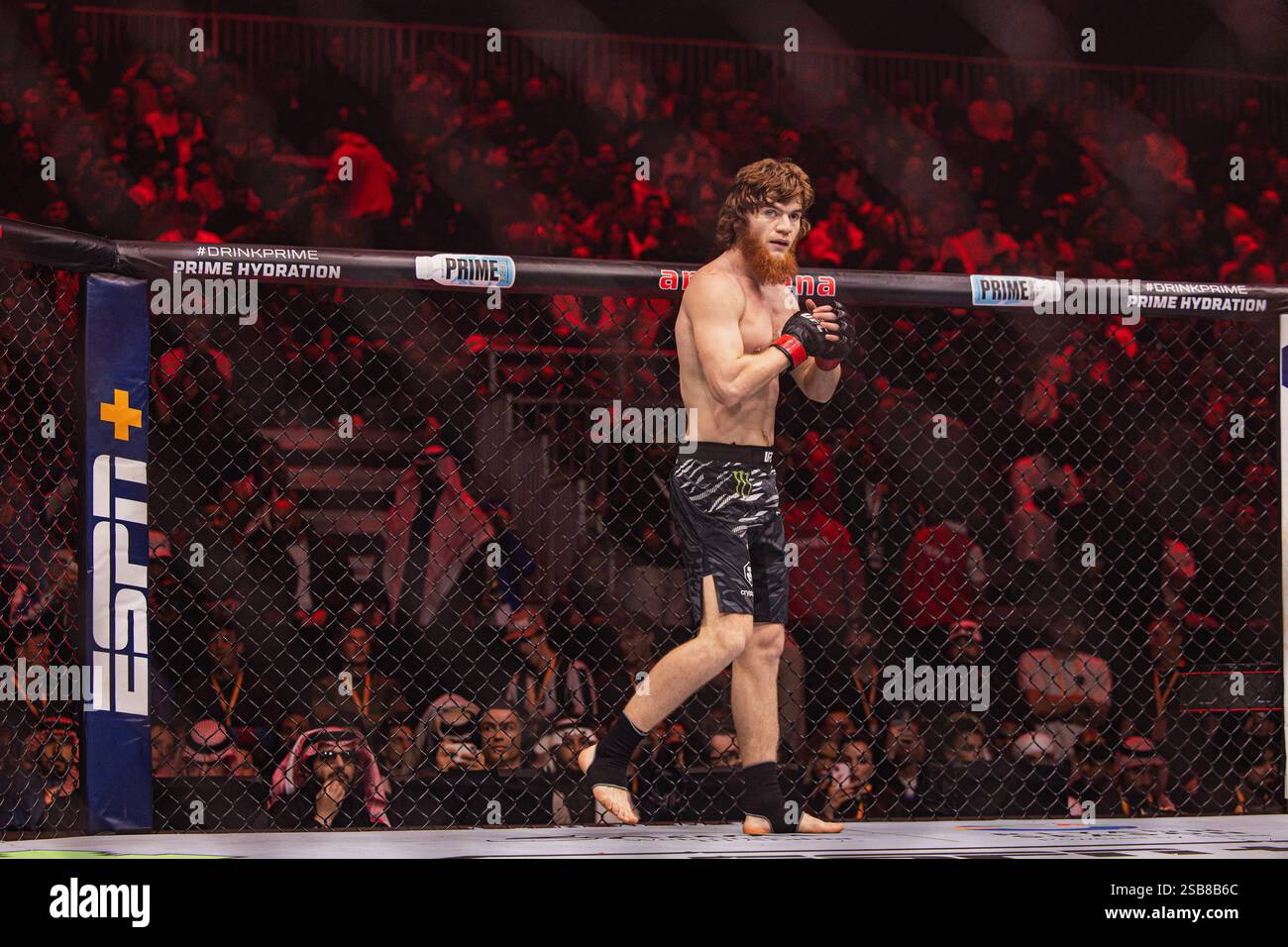 RIYADH, SAUDI ARABIA - FEBRUARY 1: Michael Page battles Sharaputdin ...