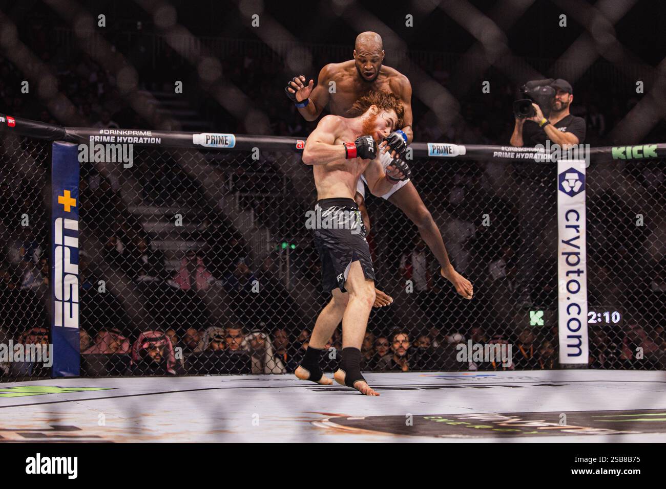 RIYADH, SAUDI ARABIA - FEBRUARY 1: Michael Page battles Sharaputdin ...