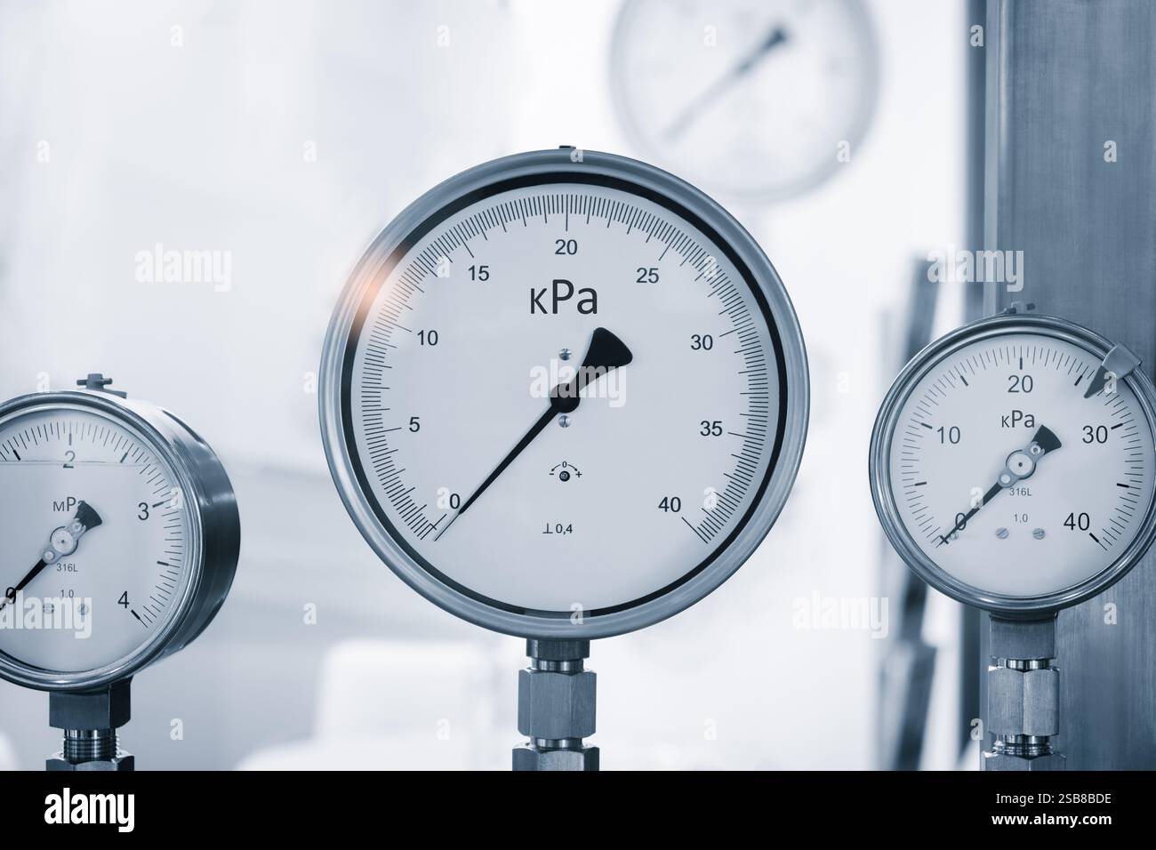 Boiler room gas pressure meter. Industrial concept. equipment of the ...