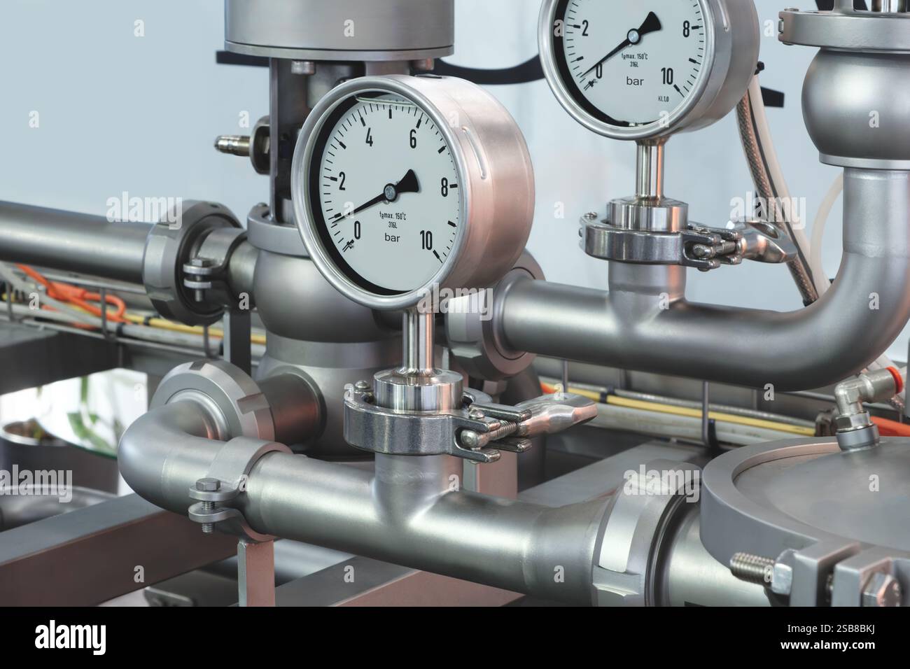 Boiler room gas pressure meter. Industrial concept. equipment of the ...