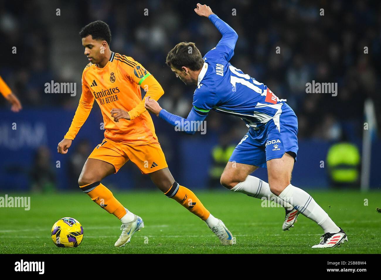 Rodrygo SILVA DE GOES of Real Madrid and Urko GONZALEZ of Espanyol ...