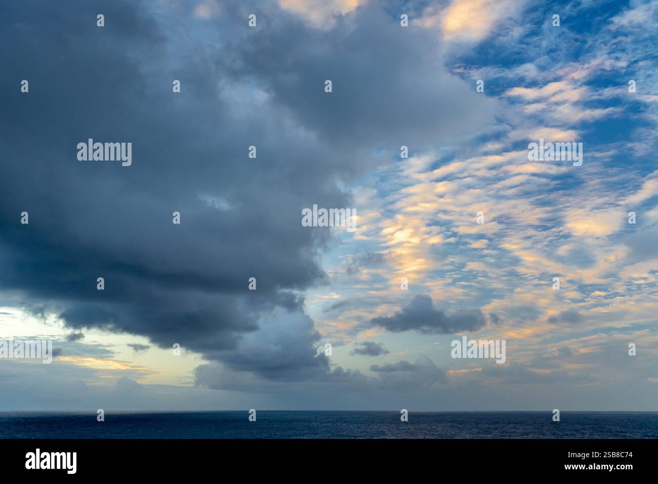 Clouds and weather in the South Pacific ocean from the cruise ship ...