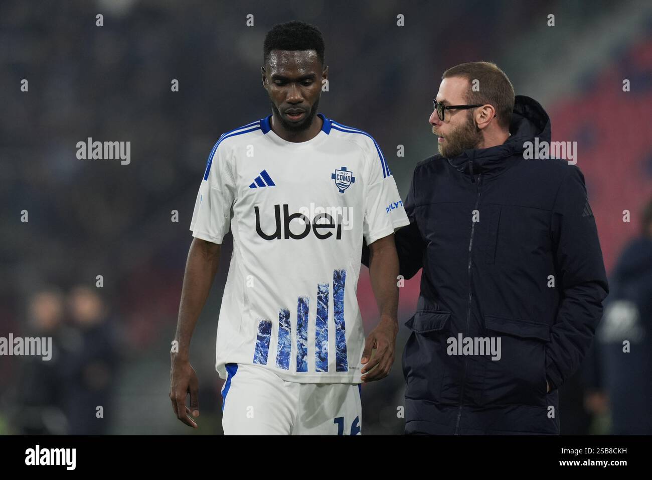 Bologna, Italia. 01st Feb, 2025. The referee Luca Massimi gives a red ...