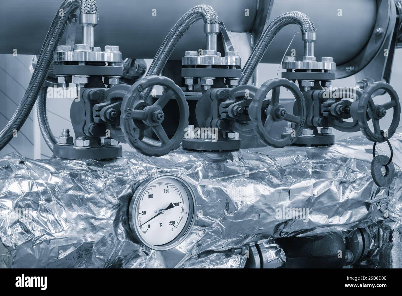 Boiler room gas pressure meter. Industrial concept. equipment of the ...