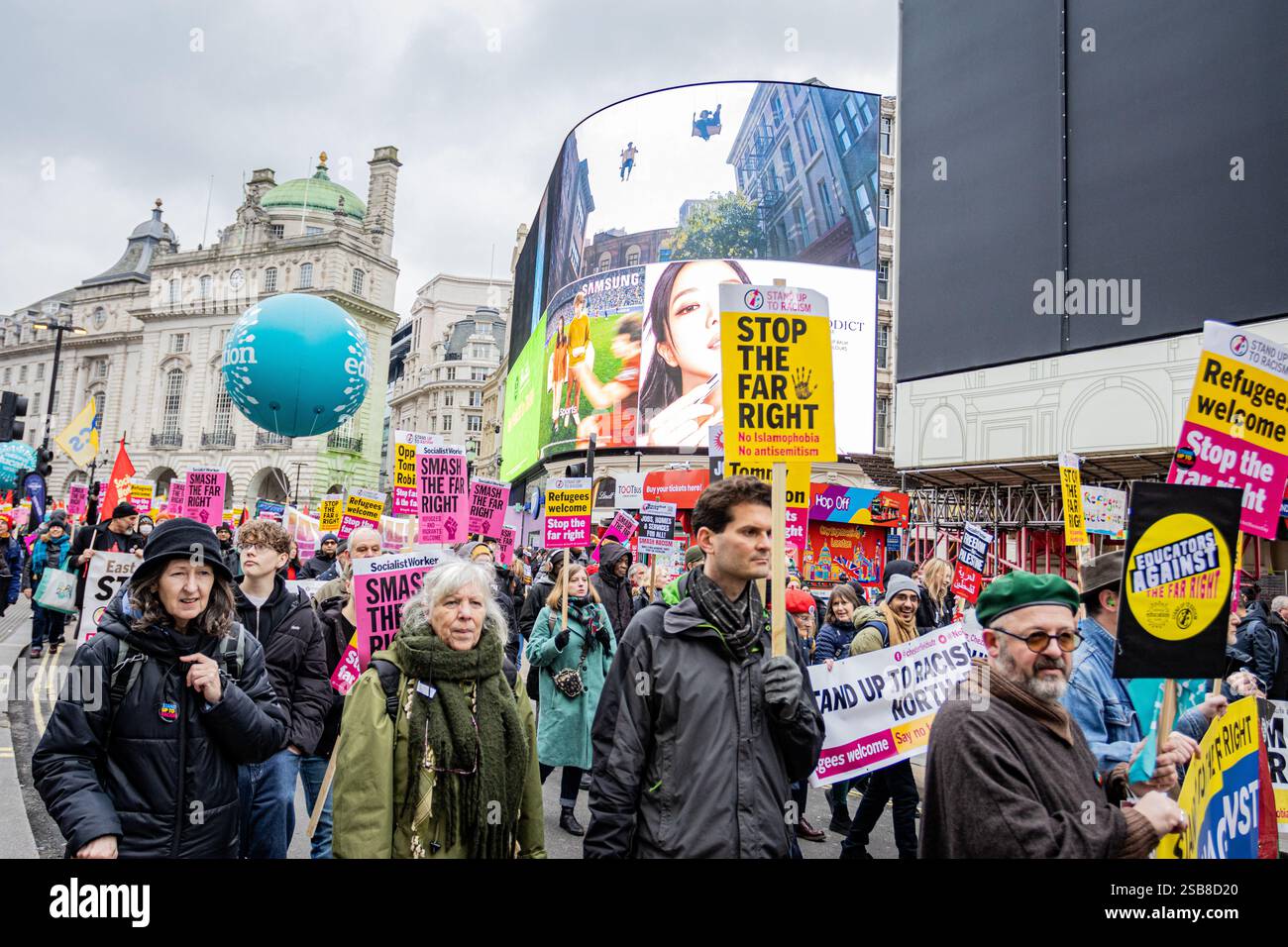 Stop the Far right Rally by Stand up to Racism Stock Photo - Alamy