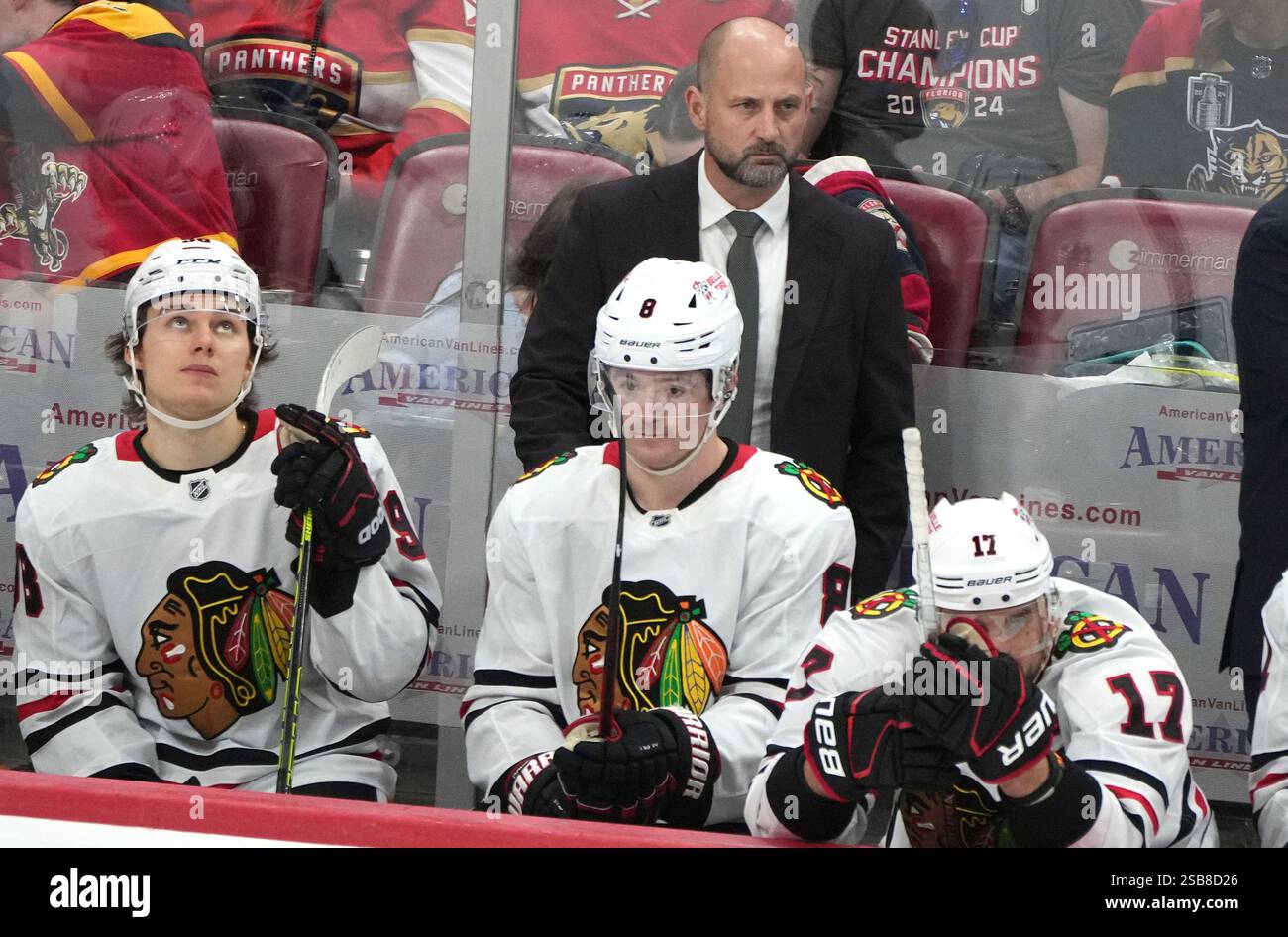 Chicago Blackhawks interim head coach Anders Sorensen watches during ...