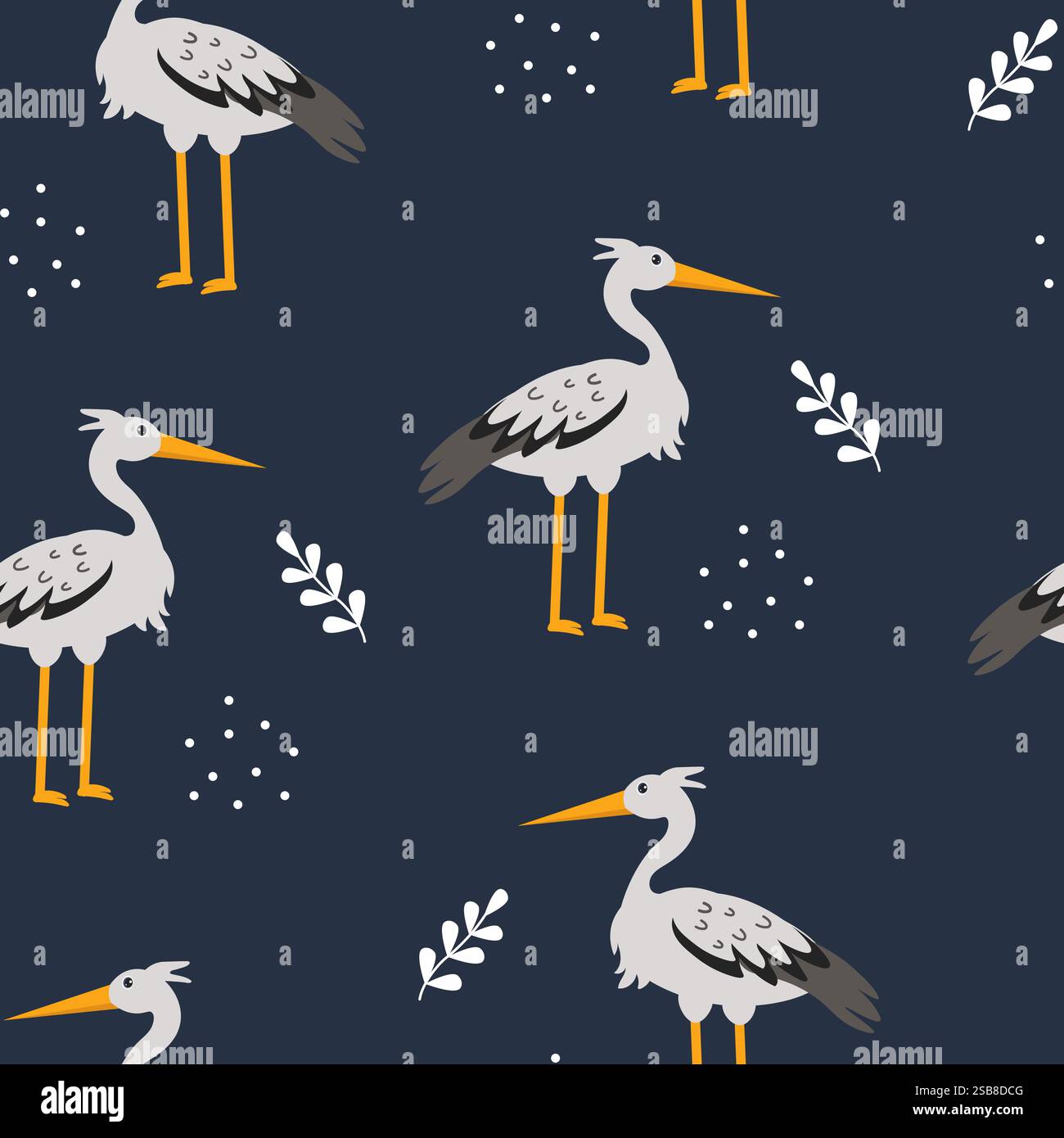 A vibrant design showcases stylized birds among organic shapes and ...
