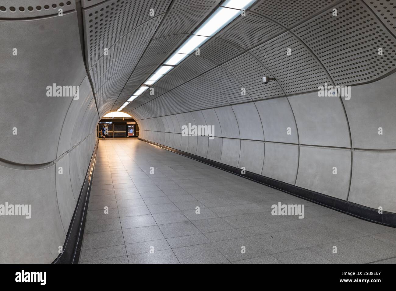 Minimalist London Underground Tunnel. Iconic Curved Design with Bright ...