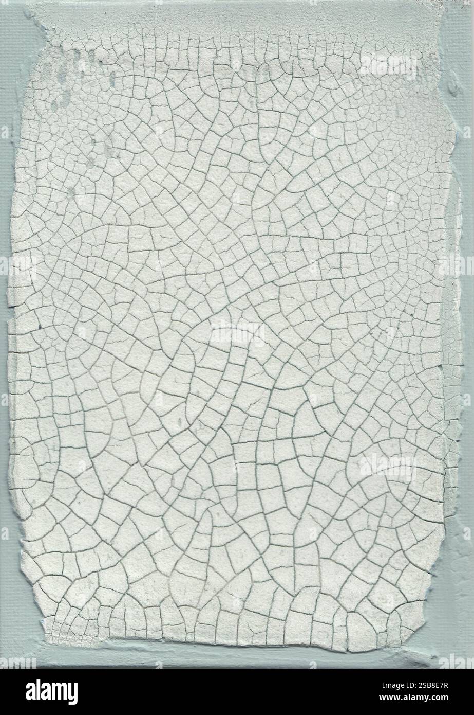 Handmade worn and distressed grey blue plaster and craquelure texture. Impasto crackled paint ...