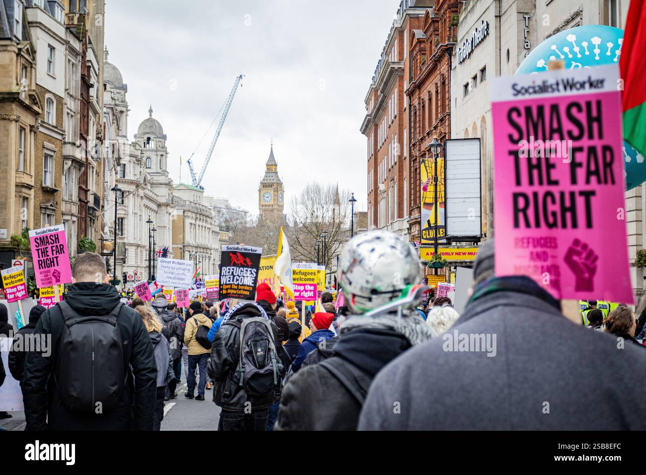 Stop the Far right Rally by Stand up to Racism Stock Photo - Alamy