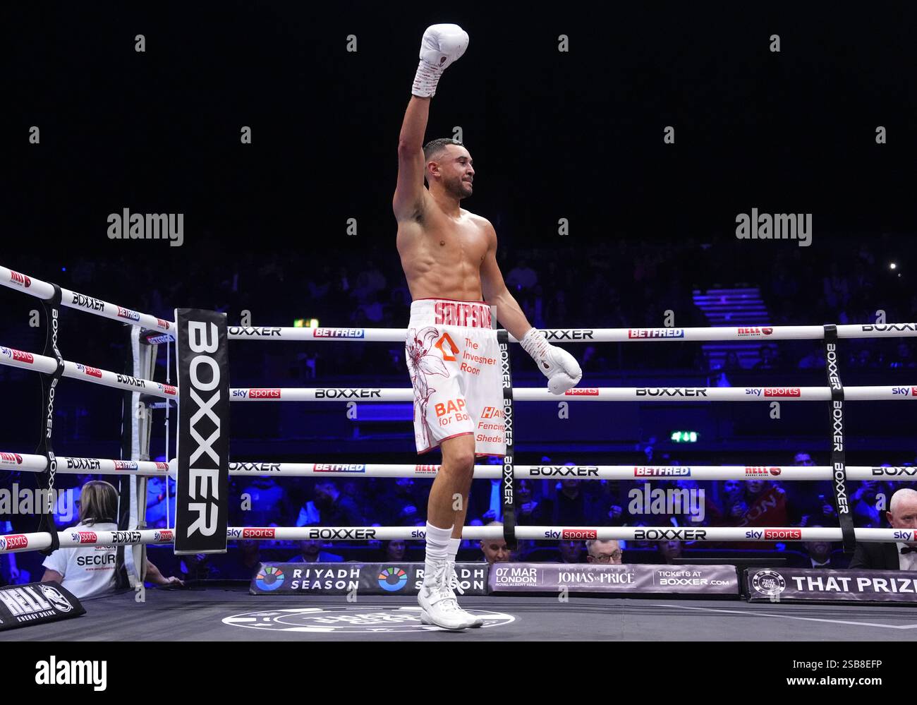 Callum Simpson celebrates victory against Elvis Ahorgah (not pictured ...