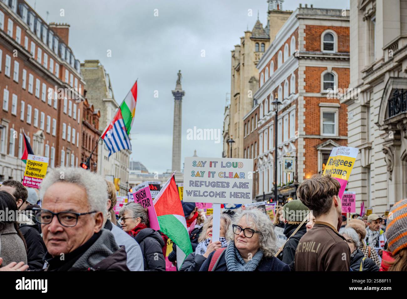Stop the Far right Rally by Stand up to Racism Stock Photo - Alamy