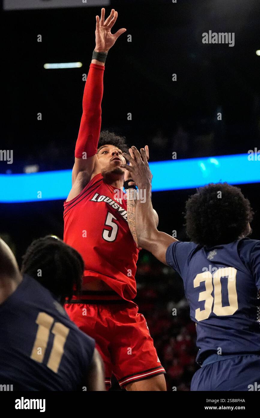 Louisville guard Terrence Edwards Jr. (5) shoots against Georgia Tech ...