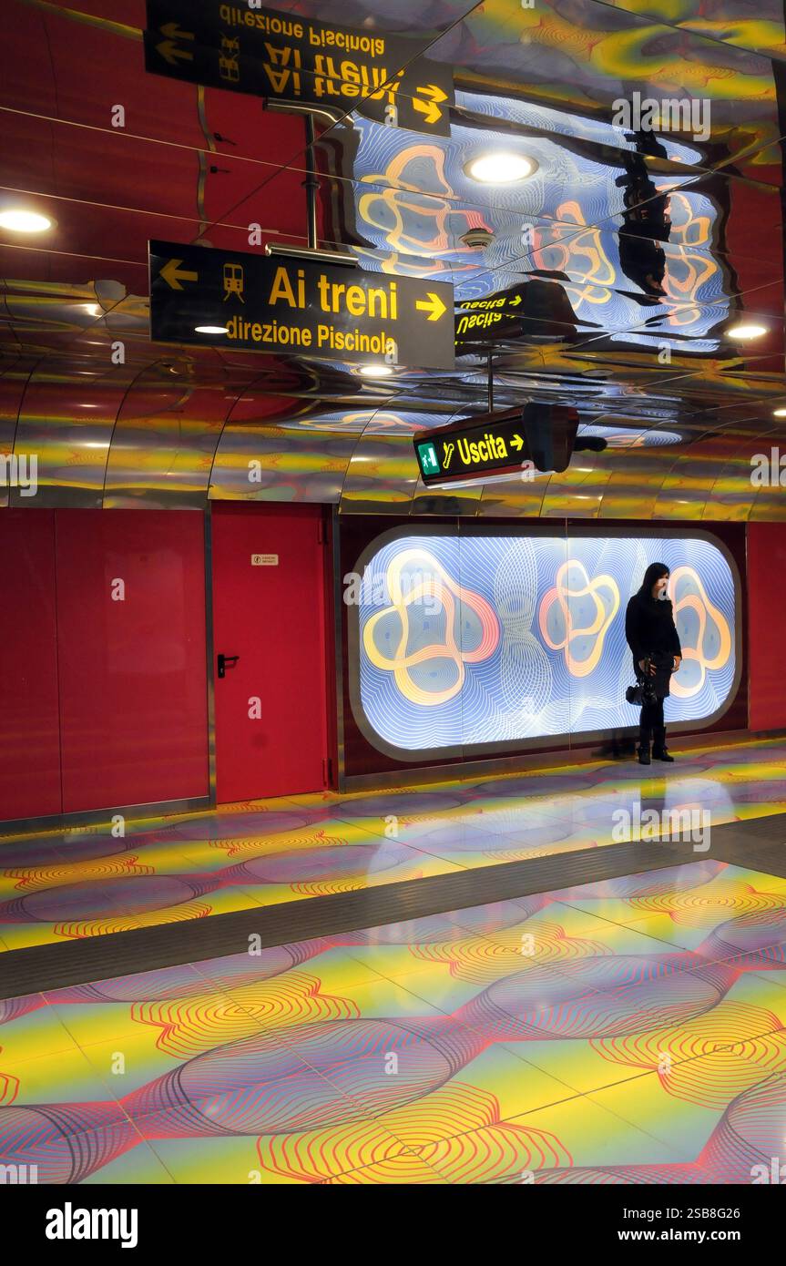 Interior of the "Università" art station of the Naples metro line 1 ...
