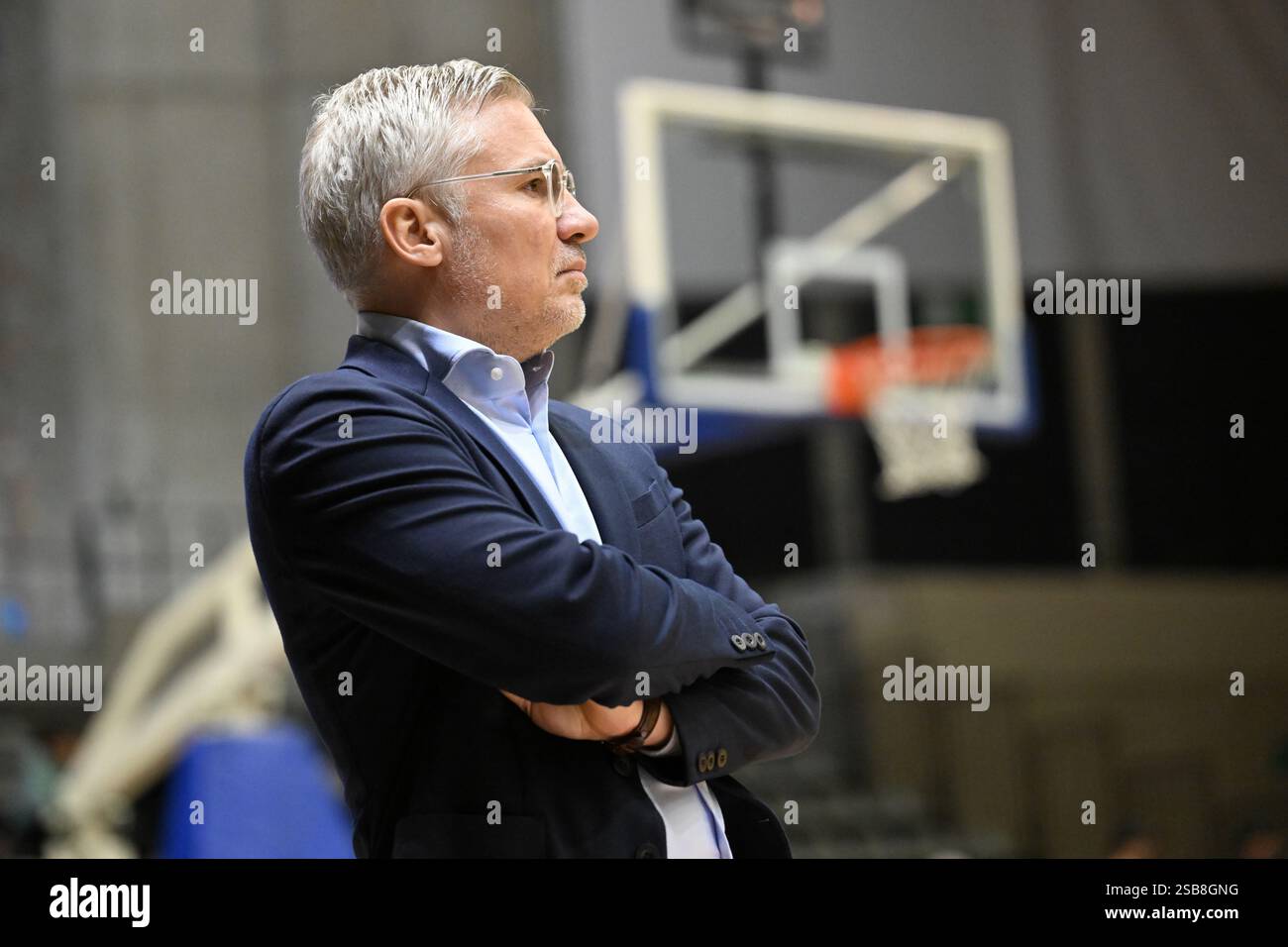 Leuven, Belgium. 01st Feb, 2025. Brussels' head coach Serge Crevecoeur ...