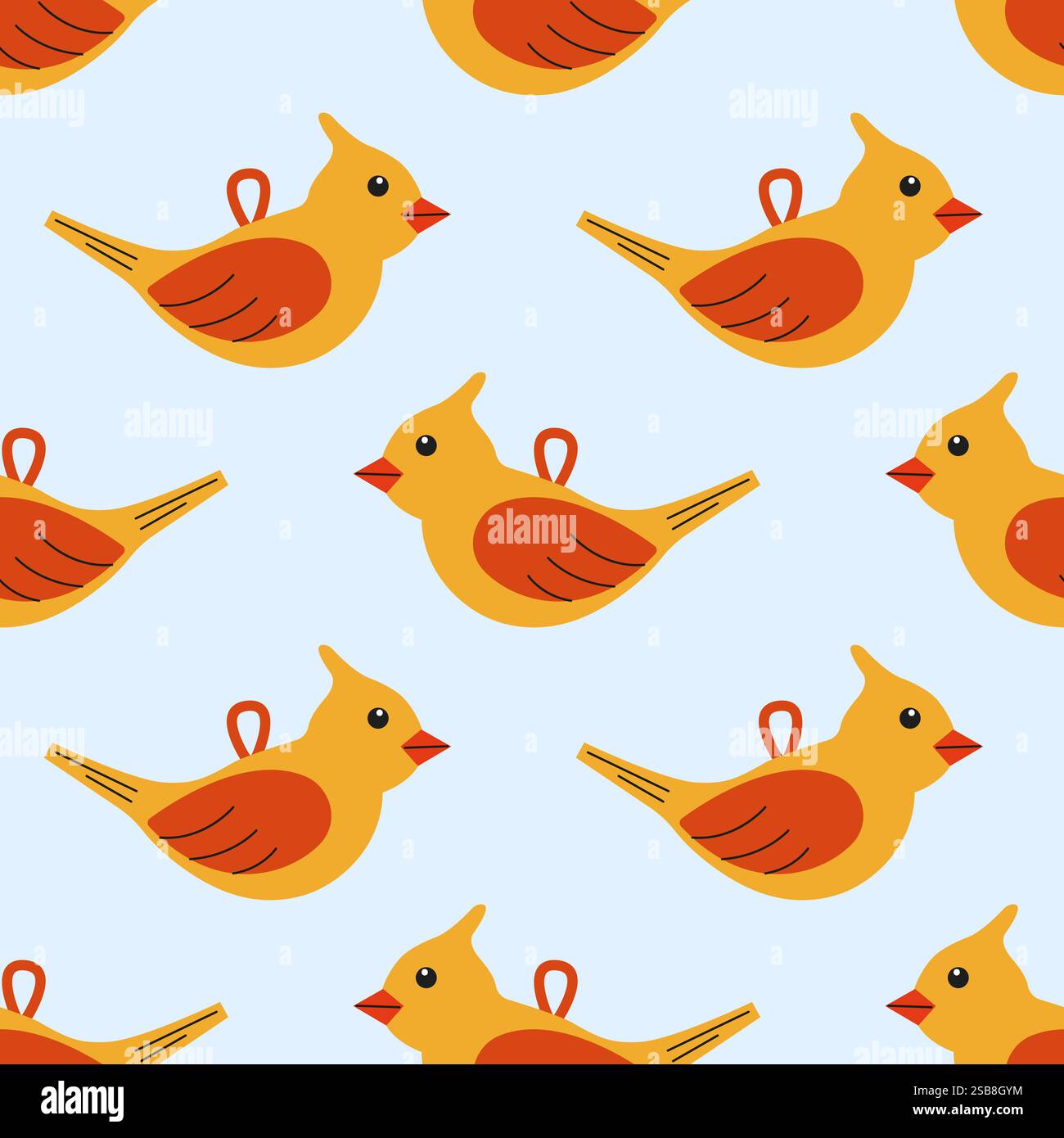 Colorful bird pattern on a light blue background ideal for textile ...