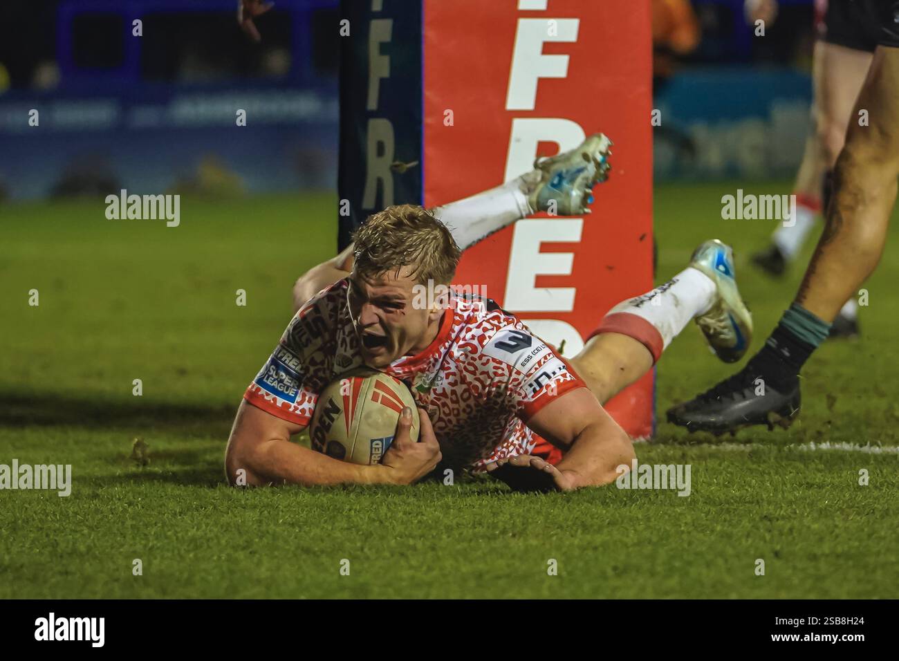 Warrington, Cheshire, UK. 1st February, 2025. Rugby League, Toby King's ...