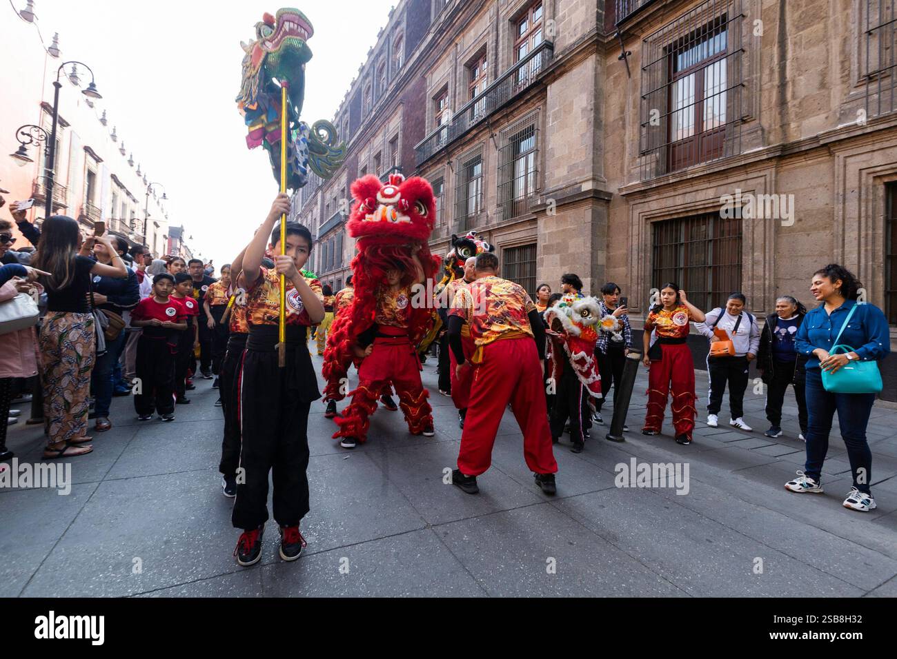 February 1, 2025, Mexico City, Mexico: Parade of lions and dragons that ...