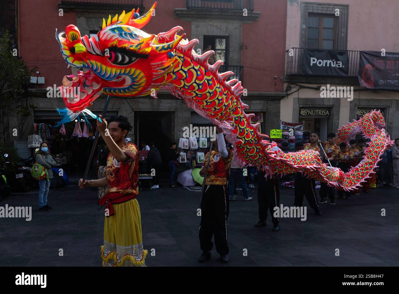 Mexico City, Mexico. 1st Feb, 2025. Parade of lions and dragons that ...