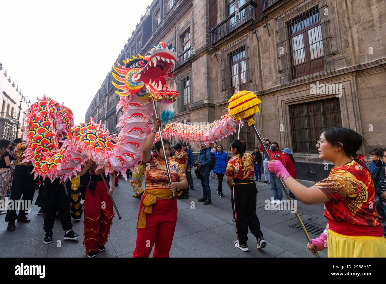 Mexico City, Mexico. 1st Feb, 2025. Parade of lions and dragons that ...