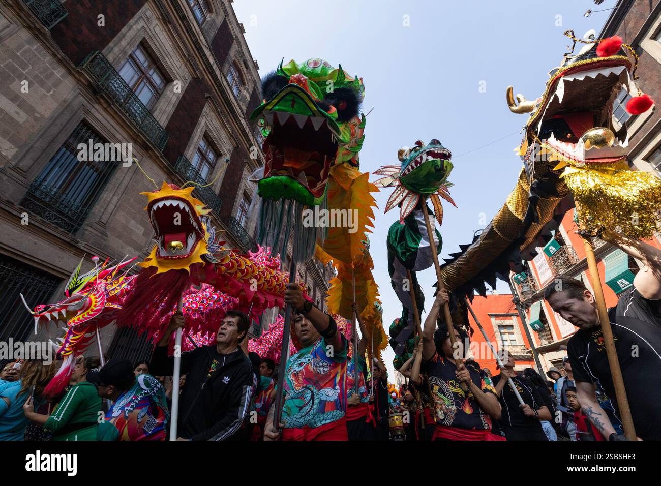 February 1, 2025, Mexico City, Mexico: Parade of lions and dragons that ...