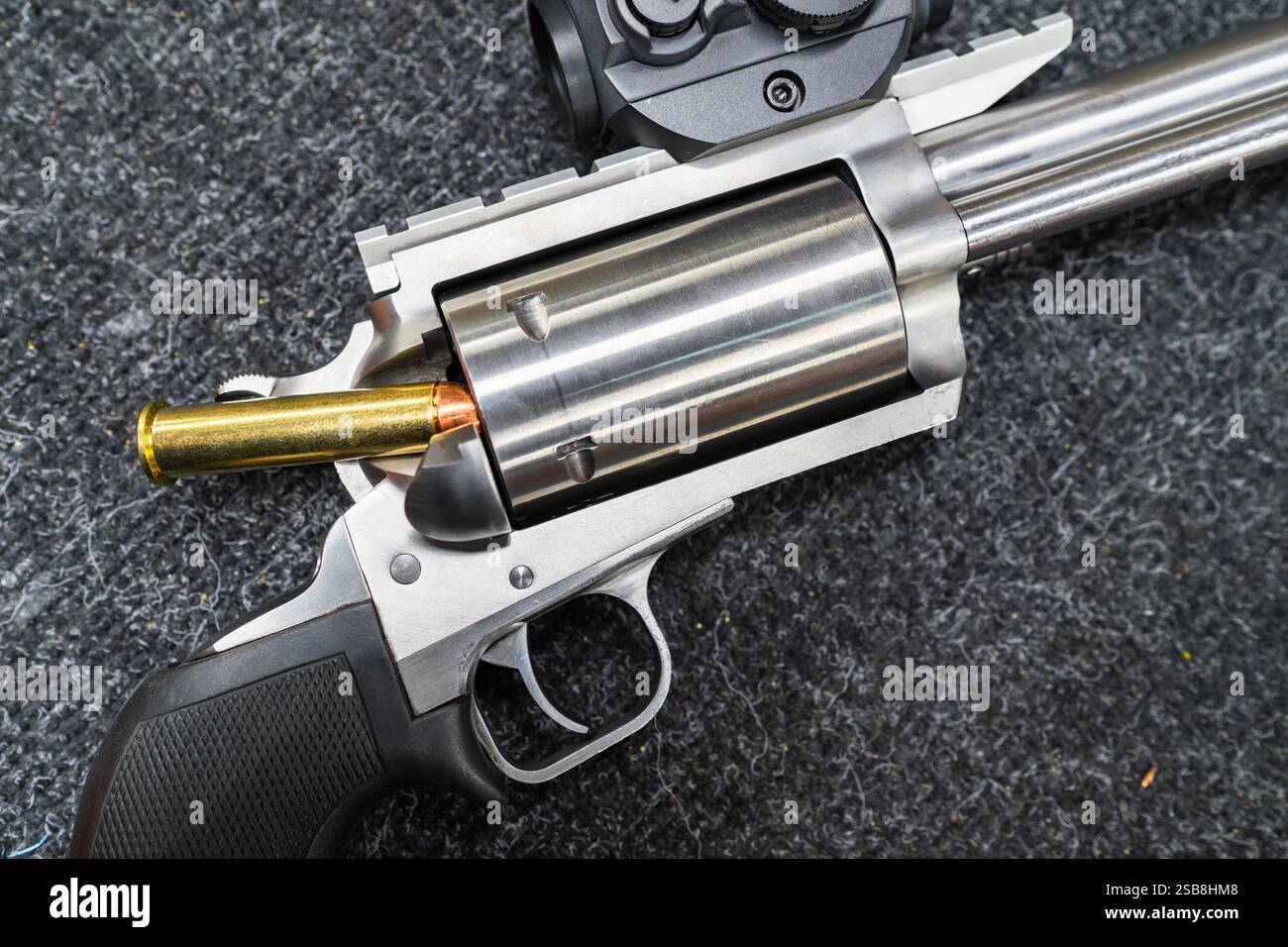 One of the most powerful Magnum revolvers with a red dot in the shooter ...