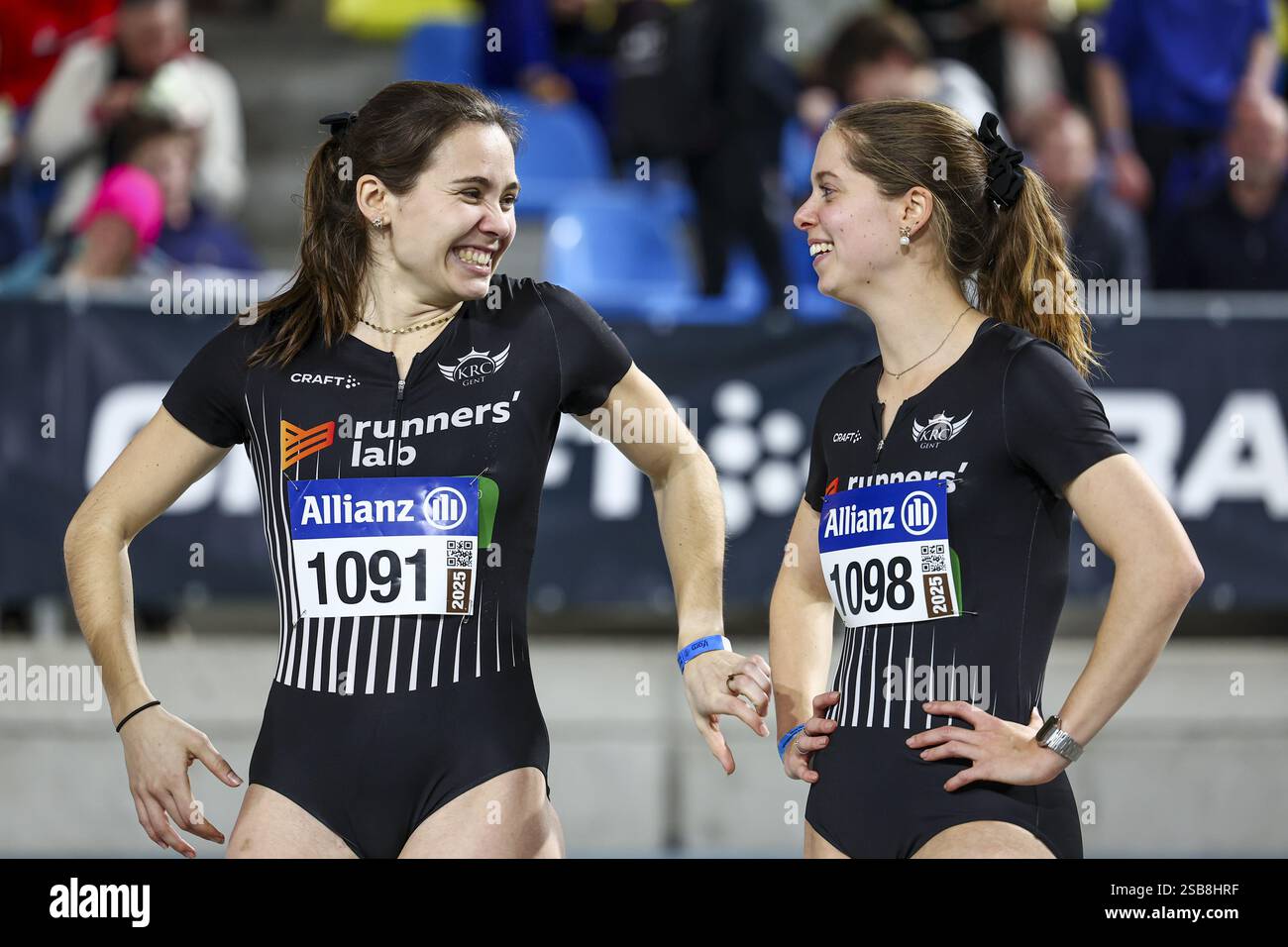 Gent, Belgium. 01st Feb, 2025. KRC Gent athletes celebrate after ...