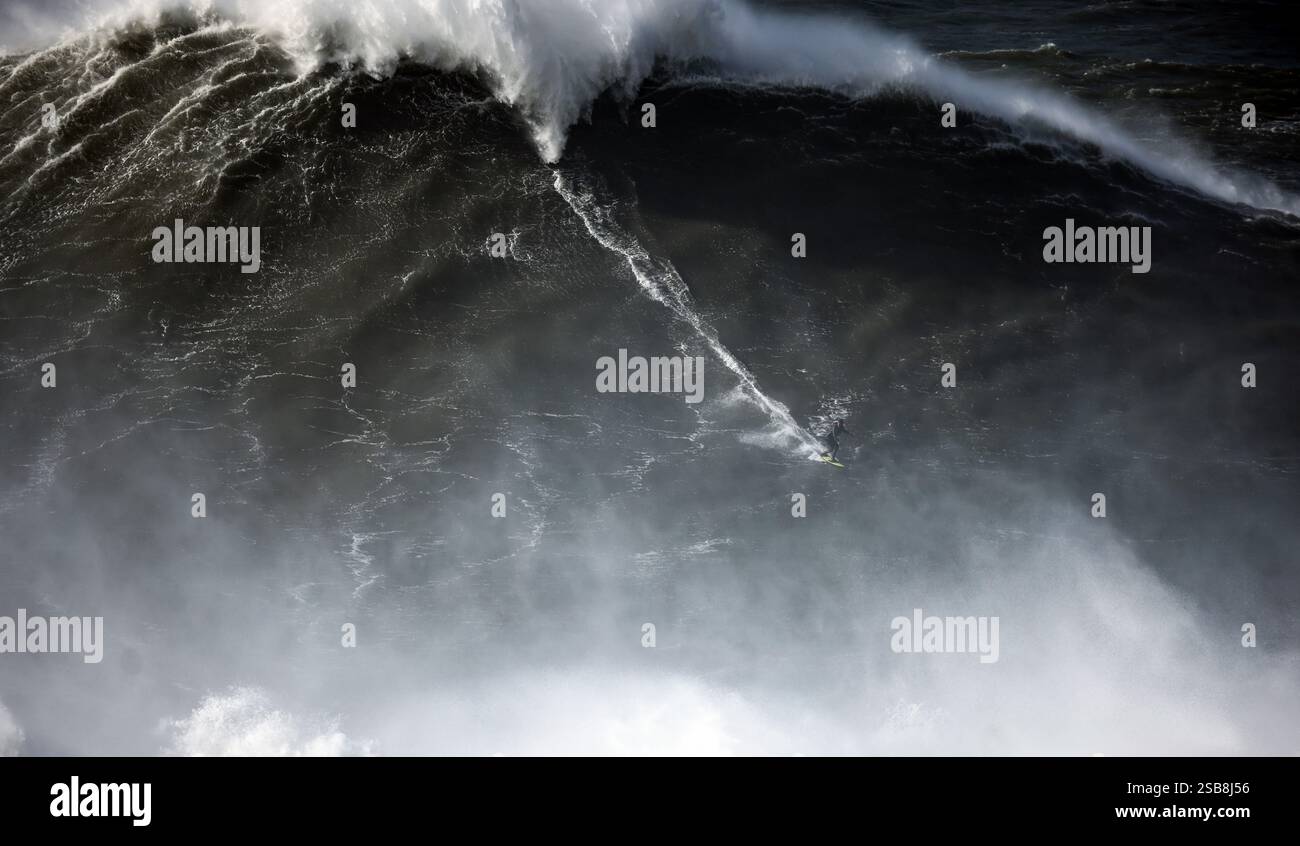 NAZARE, PORTUGAL - JANUARY 30: Nick von Rupp of Portugal is riding a ...