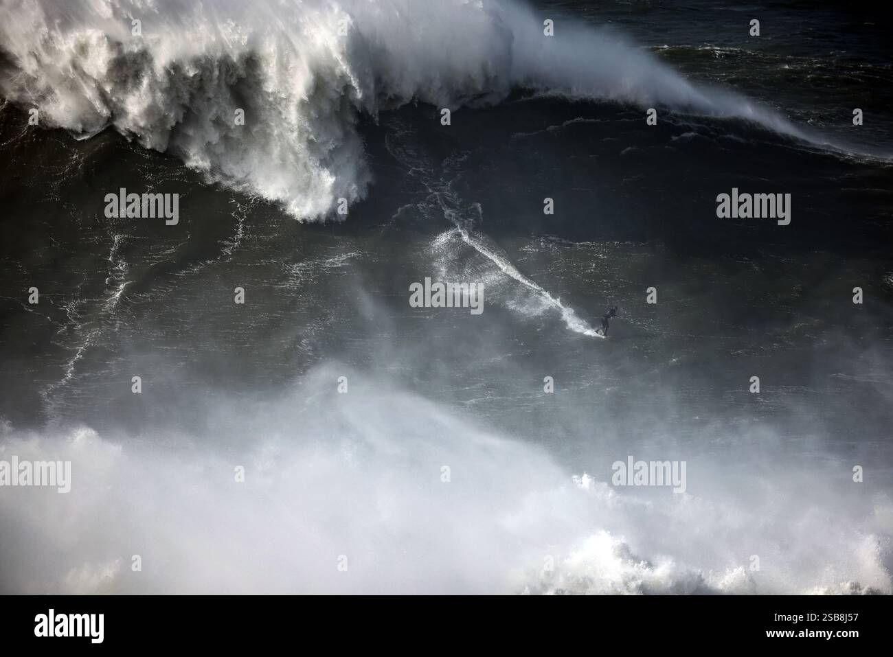 NAZARE, PORTUGAL - JANUARY 30: Nick von Rupp of Portugal is riding a ...
